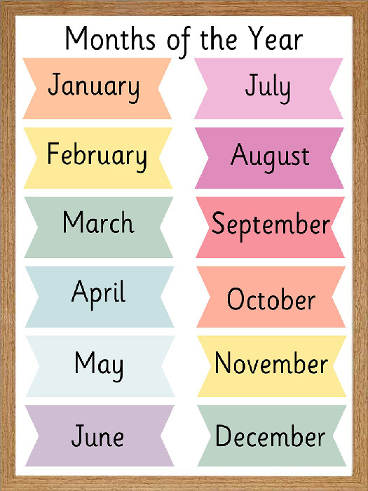 Colourful Calendar: Months of the Year :: Homeart